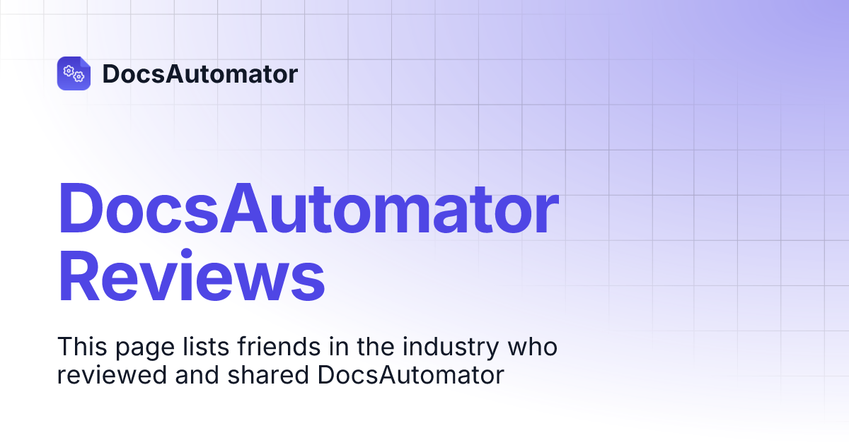 DocsAutomator Reviews | DocsAutomator