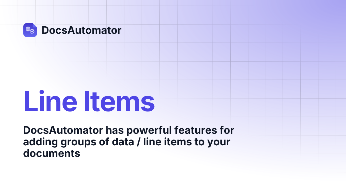 Line Items | DocsAutomator